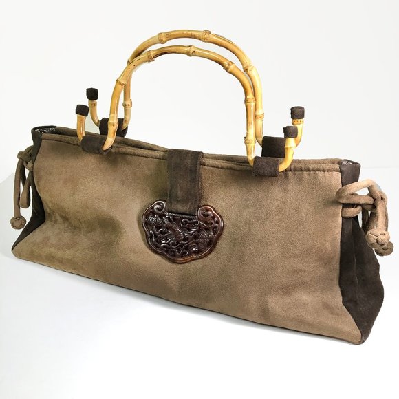 Mandarin Motif | Bags | Mandarin Motif Suede Bag W Jade Medallion ...